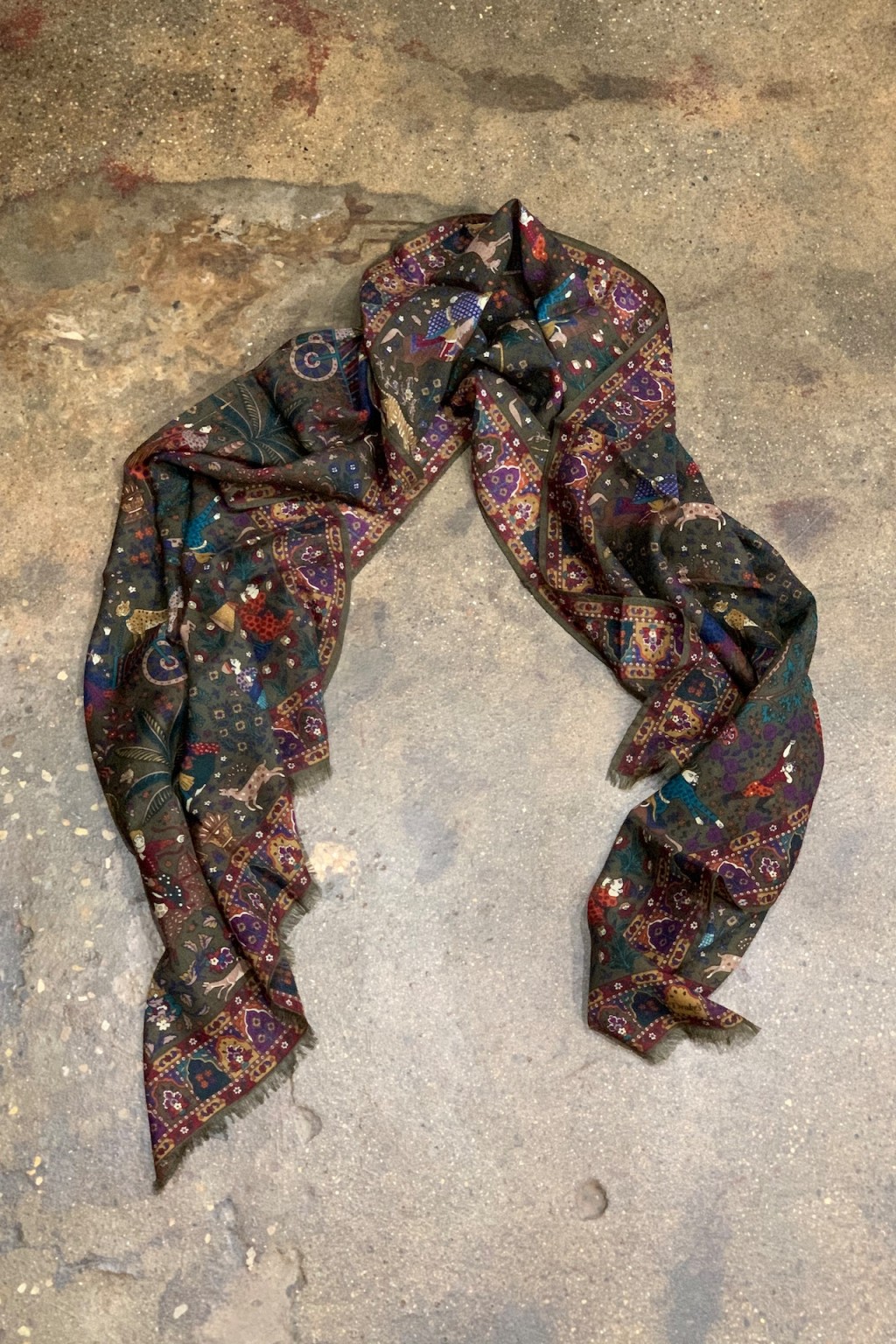 Drake's Scarf Mogul Green - Made in Italy | Bandanas & Scarves ...