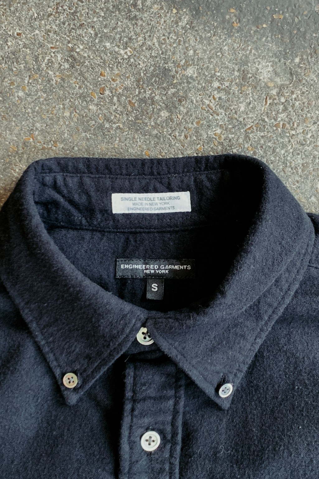 Engineered Garments 19th Century BD Shirt Black Solid Cotton Flannel ...