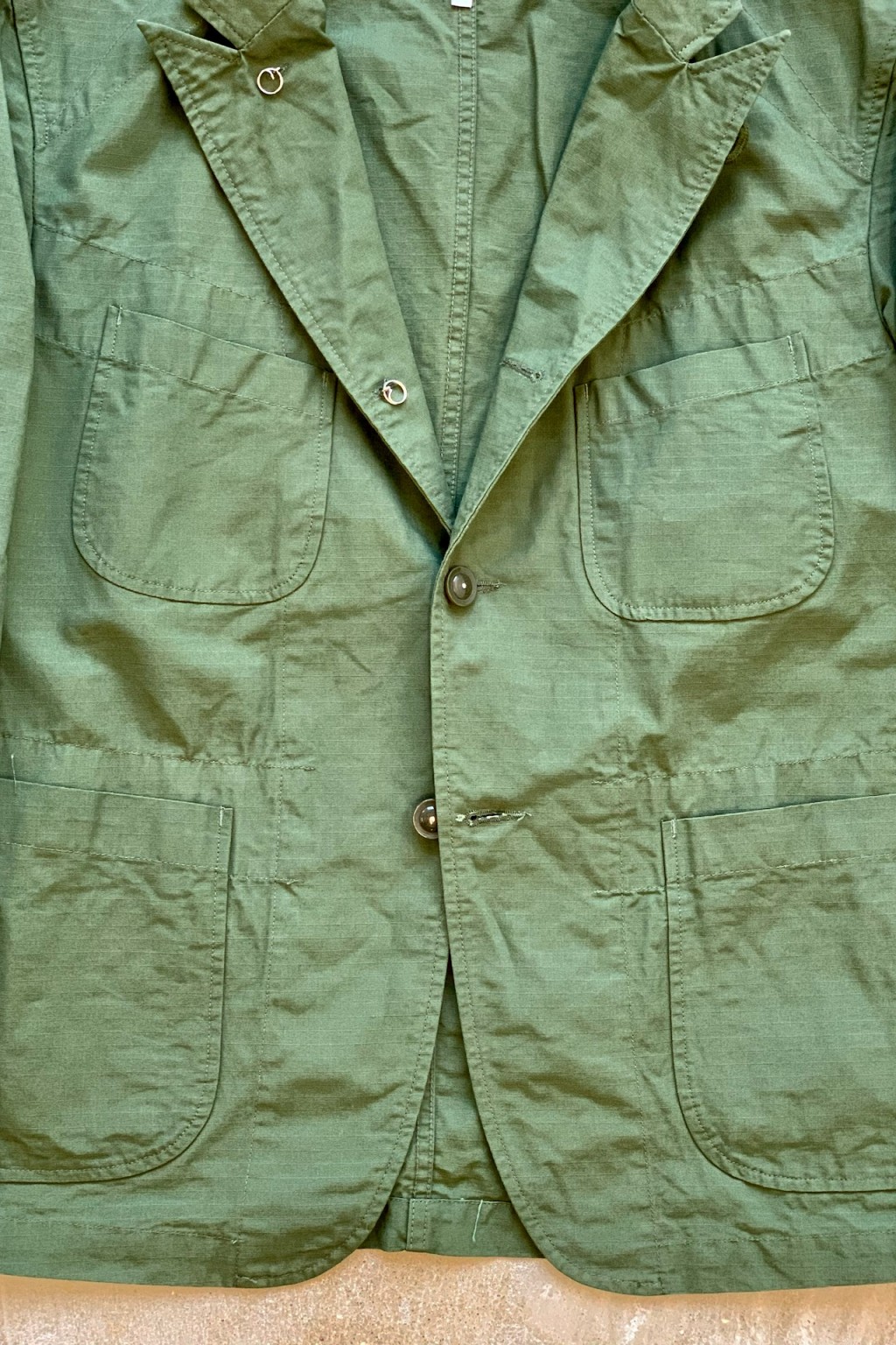 Engineered Garments Bedford Jacket Olive Cotton Ripstop - Made in USA ...