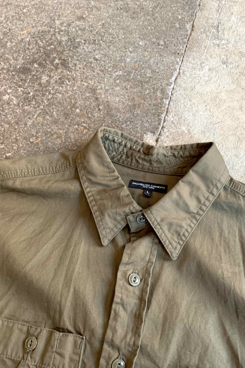 Engineered Garments Work Shirt Olive - Made in USA | Shirts | Independence